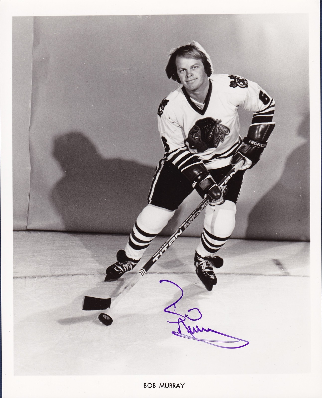 Bob Murray signed Chicago Blackhawks vintage team issued photo | eBay