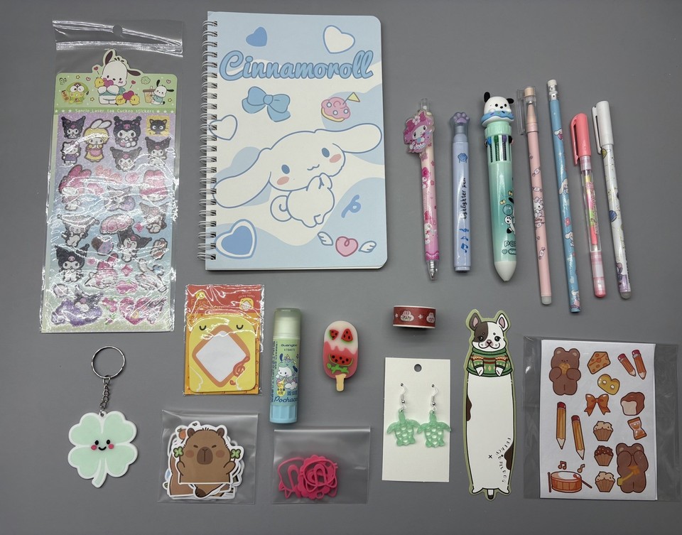 Lucky Scoop at least 10 Cute Items Kawaii Stationary Mystery Gift | eBay UK