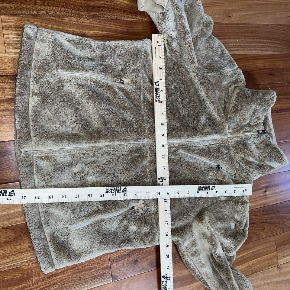The North Face Golden Tan Hi Pile Fleece Full Zip Jacket Womens Medium ...