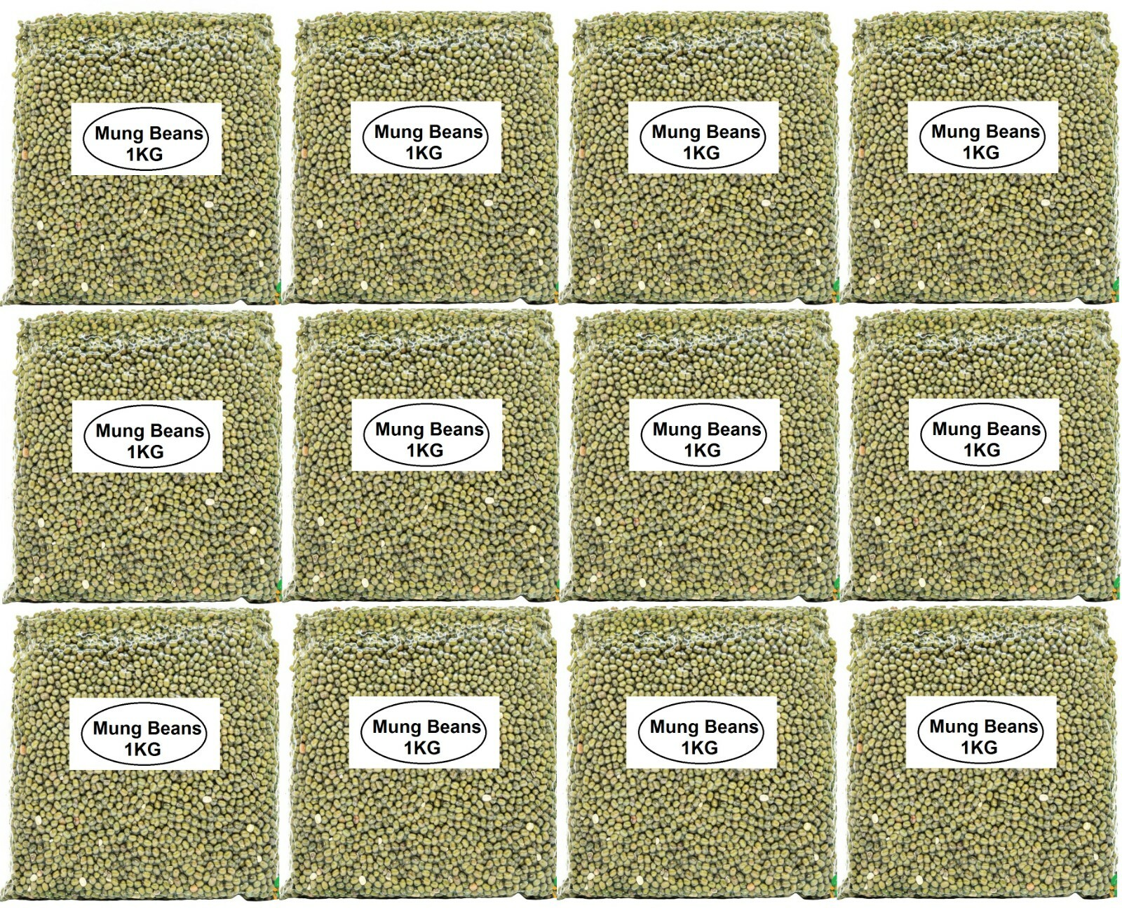 12Kg - 12 Packs x 1kg - Green Mung Beans Moong Beans Sprouts Vegan GF ...