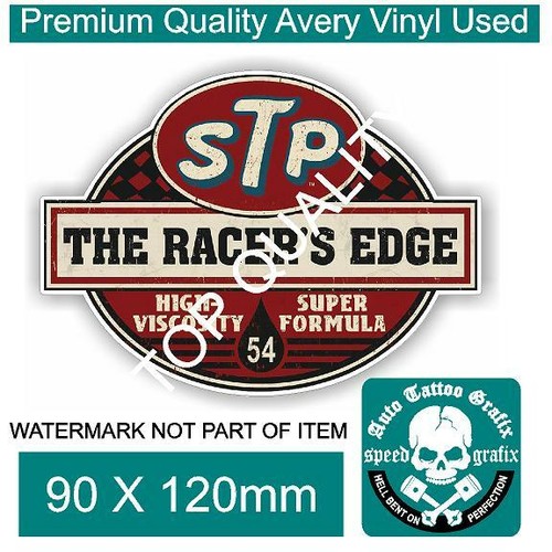 VINTAGE STP RACERS EDGE Decal Sticker Vintage Americana Garage Hot Rod ...
