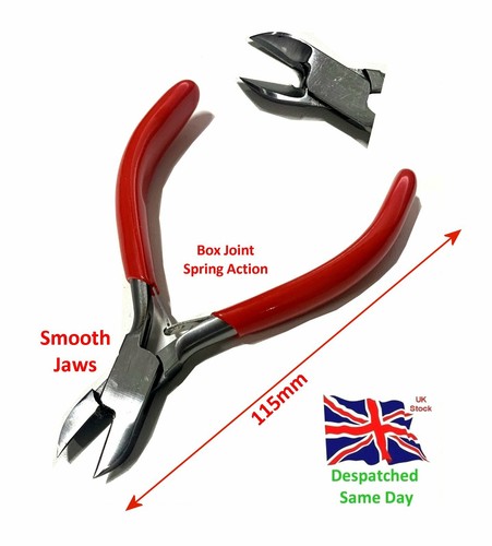 115mm Mini Side Cutter Spring Loaded Red PVC Grip Smooth Jaws | eBay UK