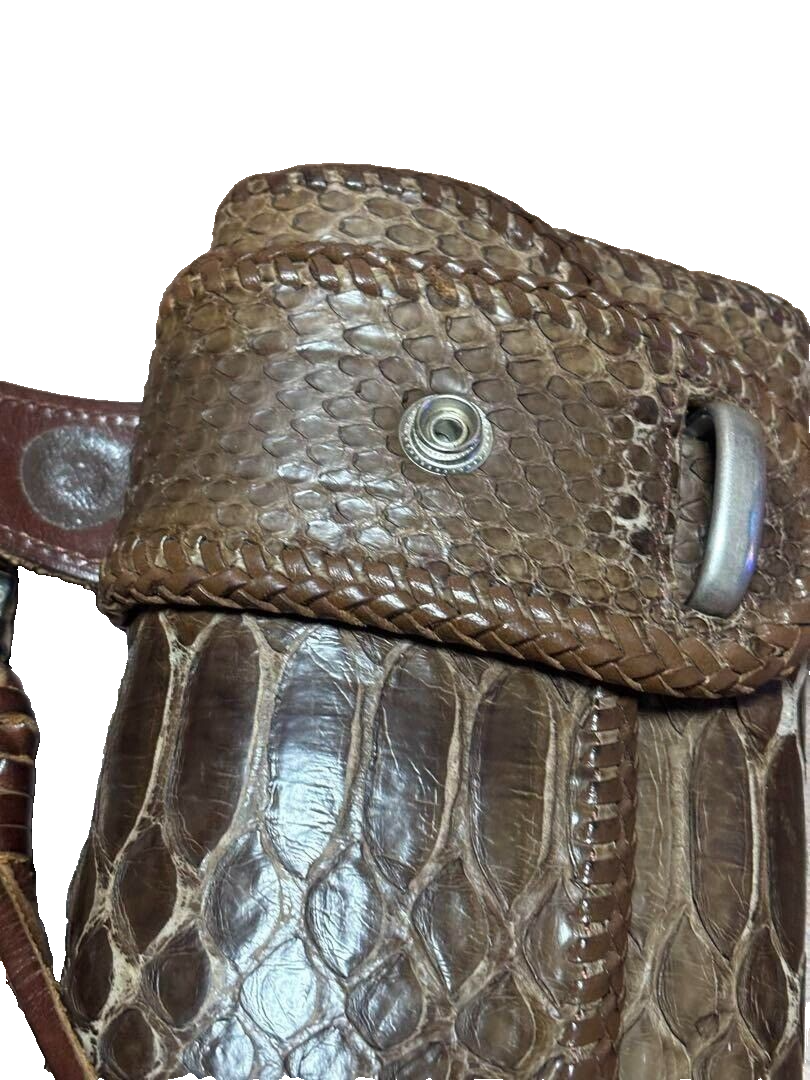 ALZUNI Back Cut Python Natural Color Biker Wallet Handmade Rare Design ...