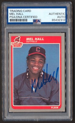 Mel Hall Signed 1985 Fleer #449 Cleveland Indians Auto Autograph AU PSA ...