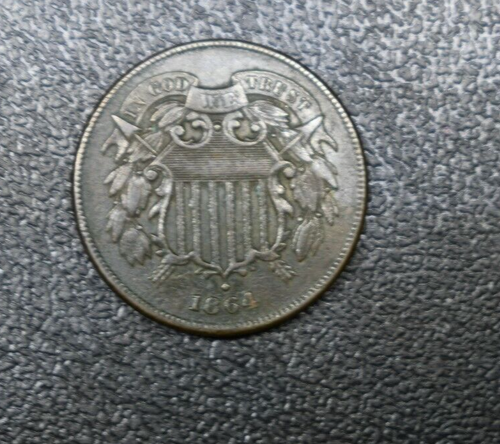 1864 Two Cent Piece 2C FULL MOTTO Civil War Date US Copper Coin | eBay