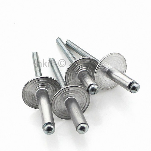 M5 Extra Large Flange Pop Rivets Aluminium Steel Open Blind Dome Head L ...