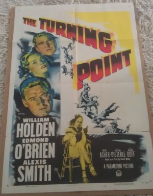 THE TURNING POINT MOVIE POSTER 1 Sheet ORIGINAL 1952 FOLDED 27x41 ...