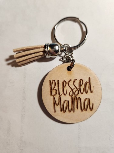 Blessed Mama tassel keychain wooden tag brand new | eBay