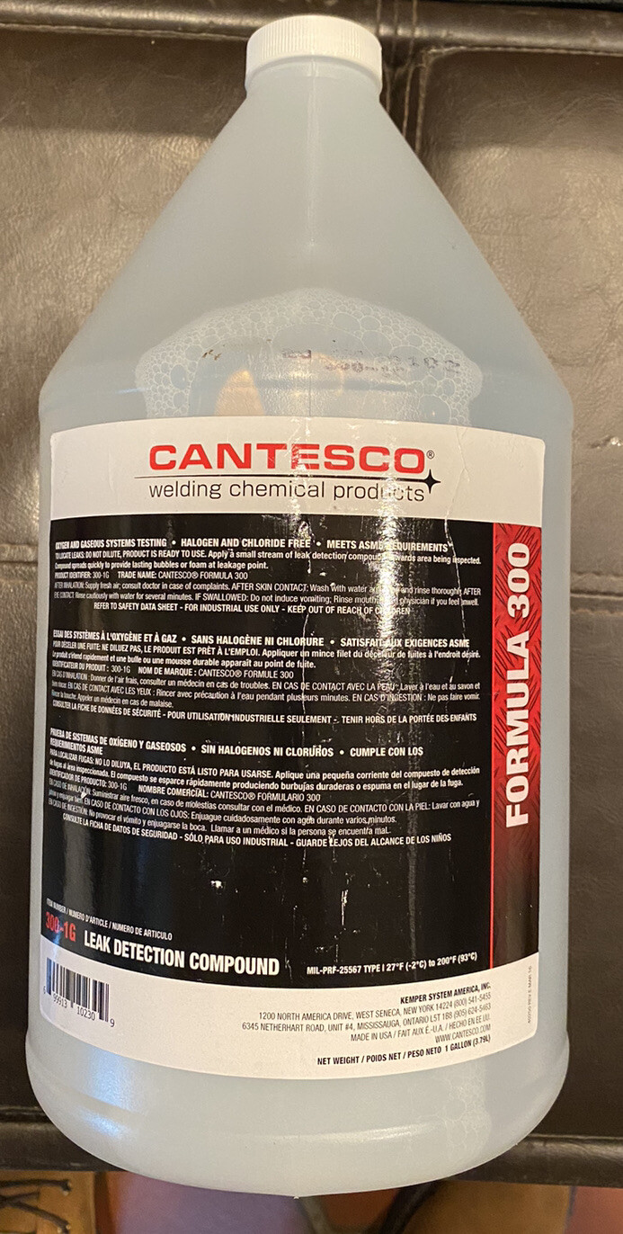 1 Gallon! SEALED Cantesco Welding Chem Formula 300-1G Leak-Detection ...