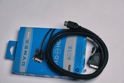 Dynex DVI-D to HDMI DX-C114193 6 Feet Computer TV Video Cable Open Box ...