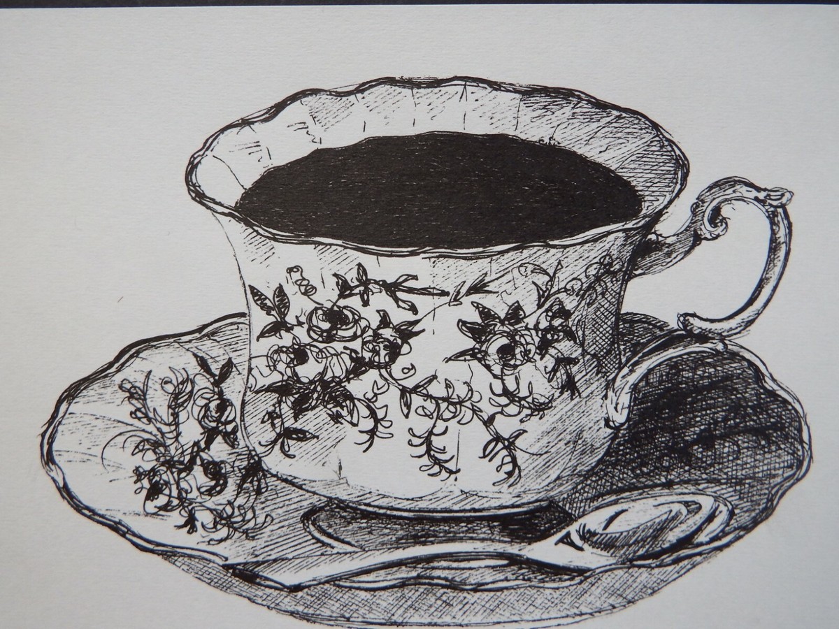 Vintage Tea Cups Drawing Vintage Tea Cup And Saucer PNG Images