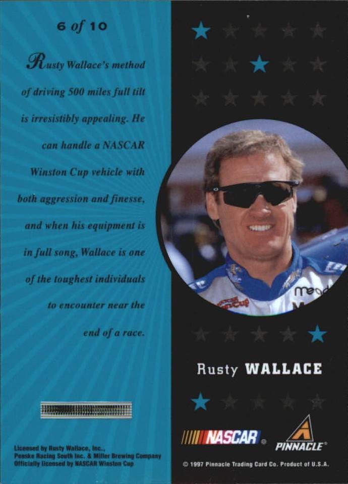 1997 Pinnacle Certified Certified Team #6 Rusty Wallace | eBay