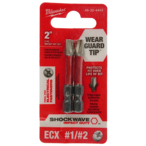 Milwaukee 48-32-4443 SHOCKWAVE Impact Duty #1 & #2 ECX Bit Set | eBay
