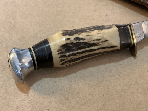 ANTON WINGEN JR SOLINGEN GERMANY OTHELLO STAG Bird And Trout KNIFE W ...