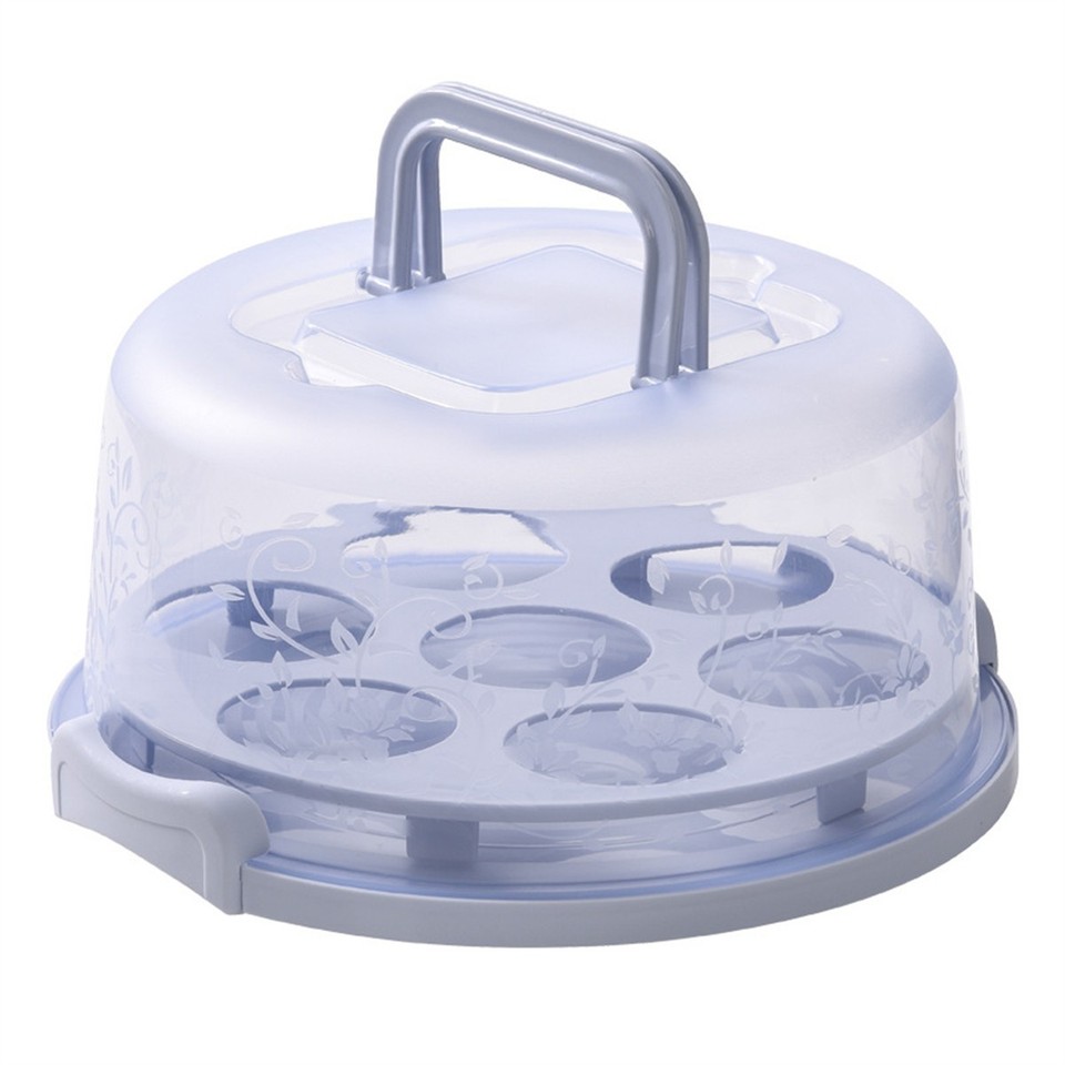 Round Cake Storage Box with Locking Lid and Handle for Cake and Snack ...