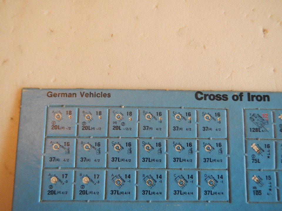 Avalon Hill Squad Leader Cross of Iron - German Vehicles Counters ...