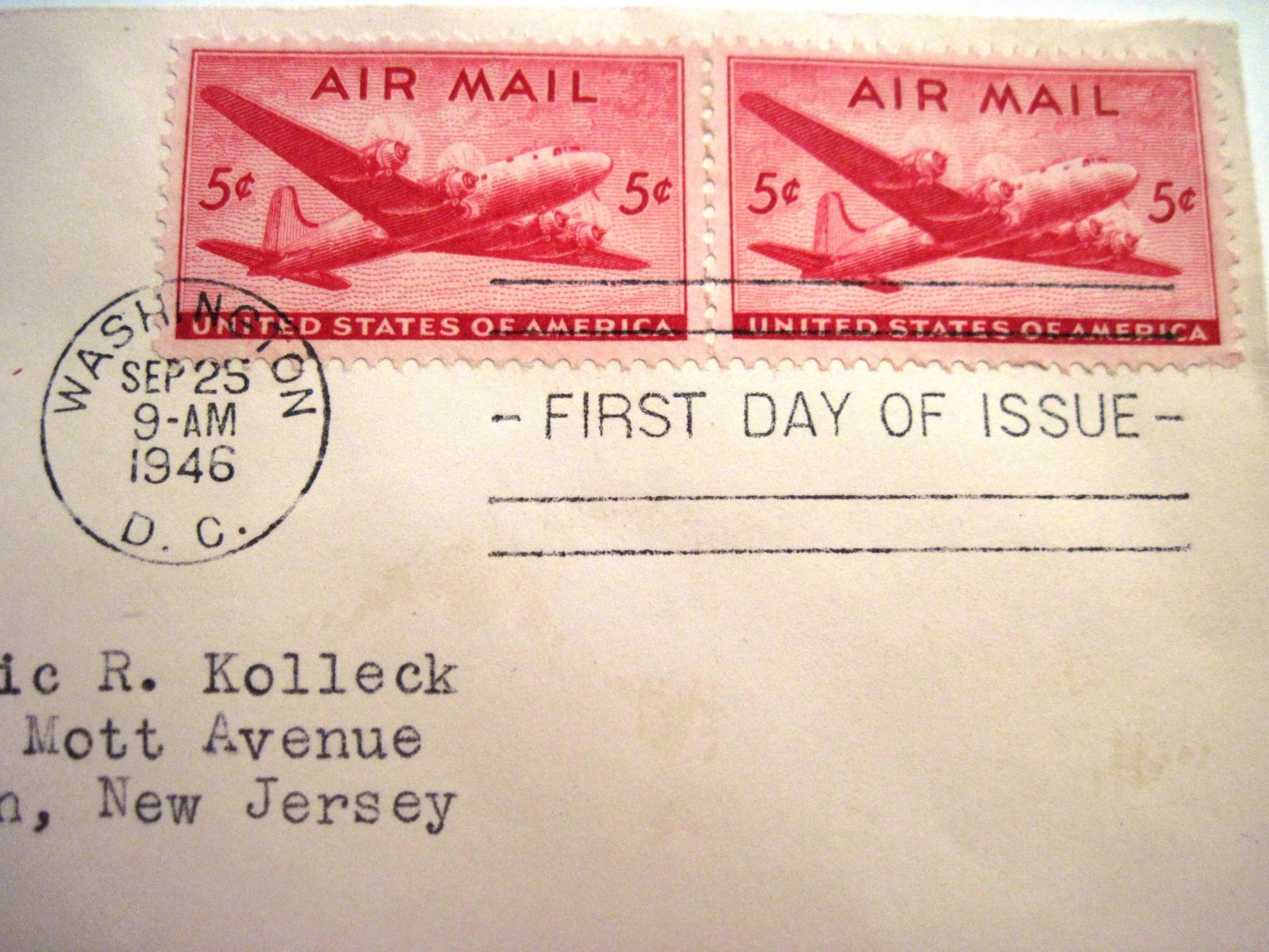Sept.25,1946 "First Day Issue" Stamps for 5 Cent Air Mail Stamps * | eBay