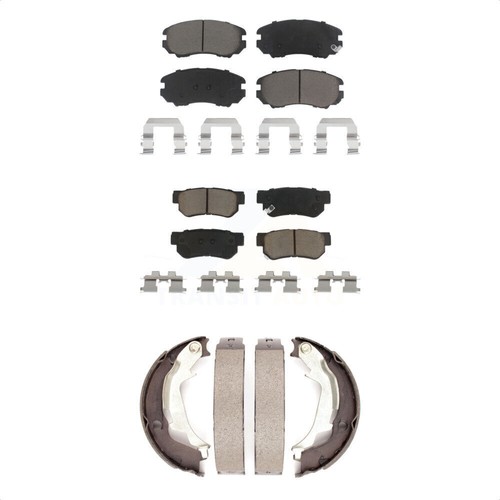 Front Rear Ceramic Brake Pads And Parking Shoe Kit For Hyundai Sonata ...