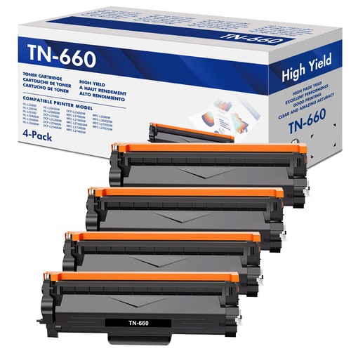 4 Pack TN660 Toner for Brother TN630 MFC-L2700DW HL-L2300D HL-2300D DCP ...