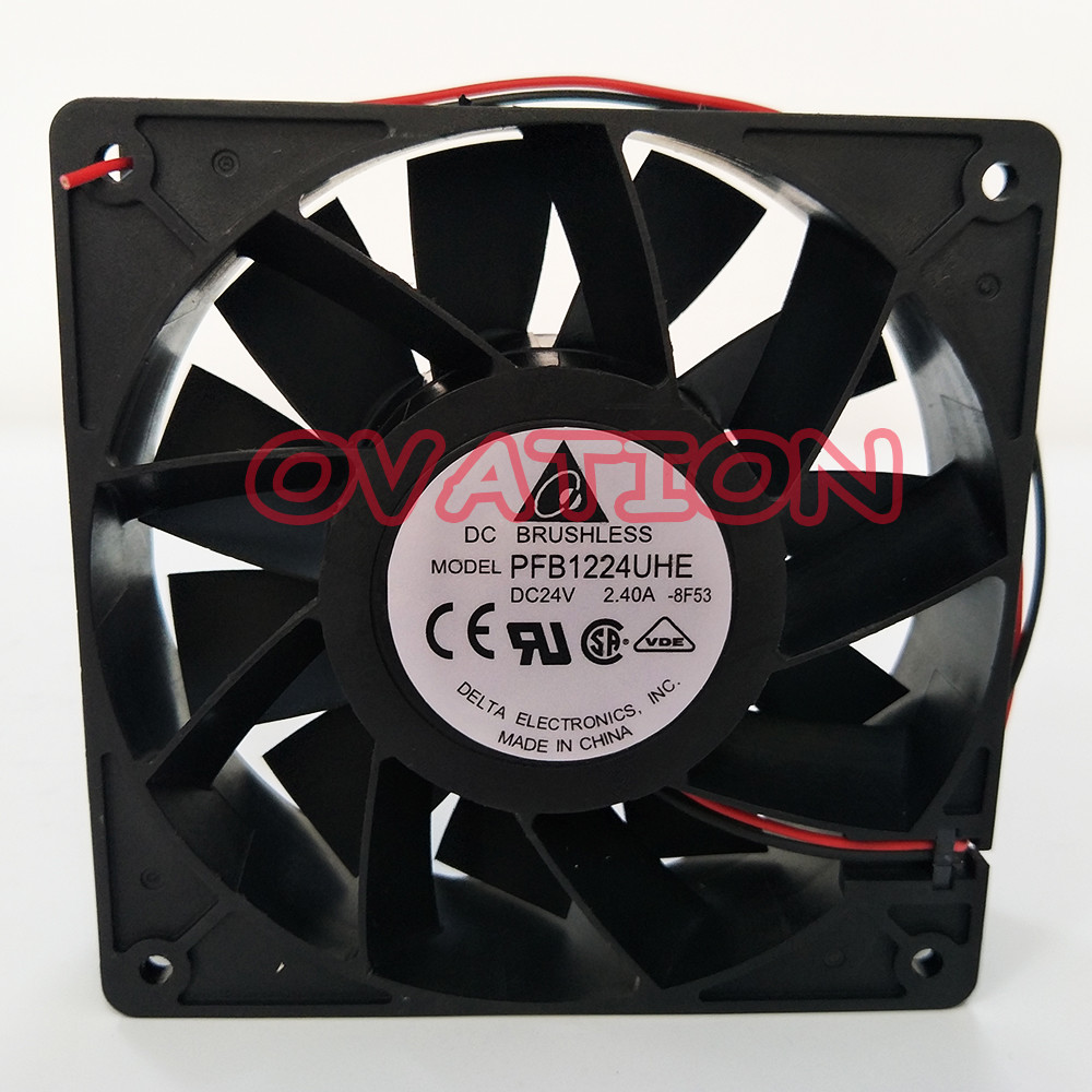 For 1Pcs Delta PFB1224UHE 12CM 24V 2.40A two-wire cooling fan | eBay