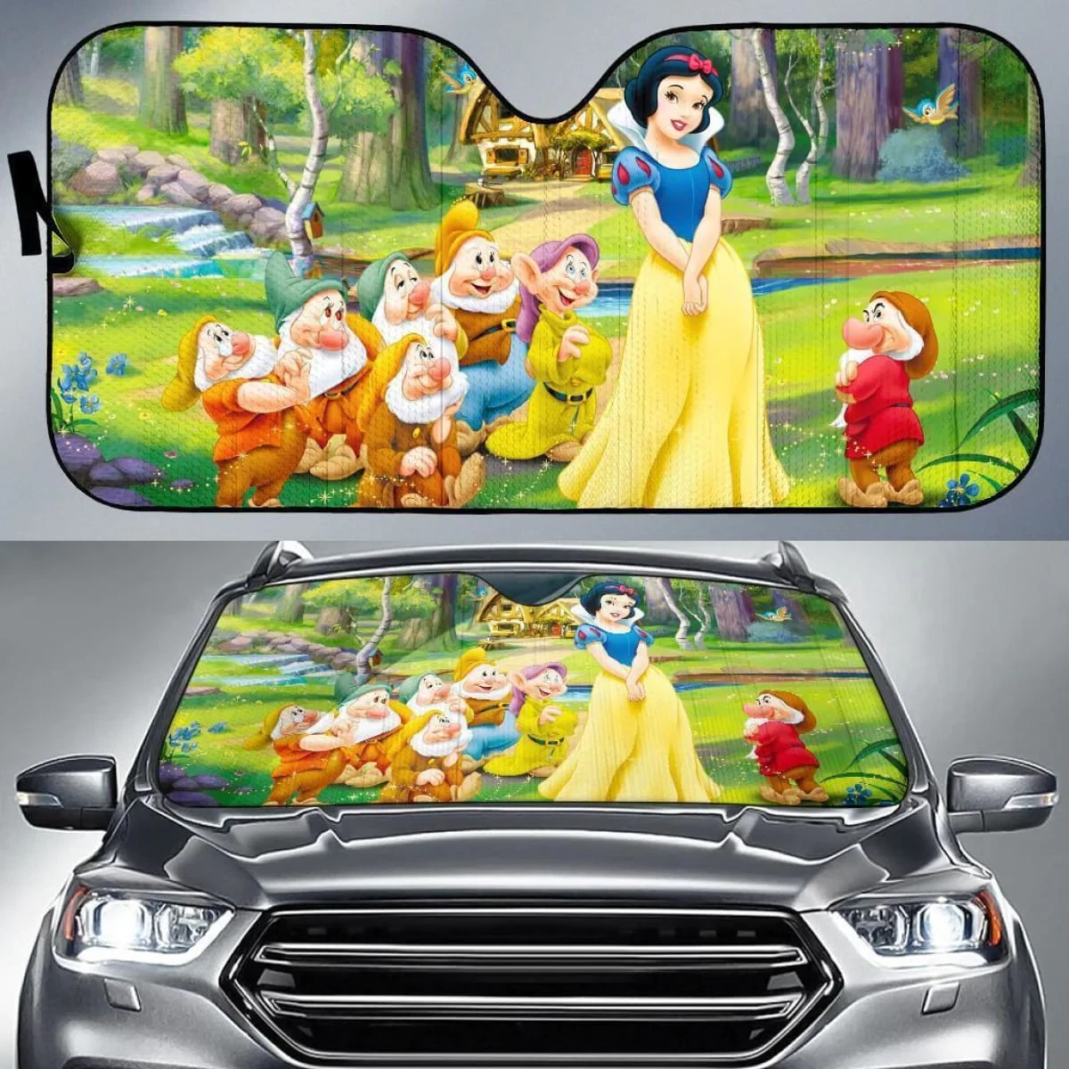 Snow White And Seven Dwarfs Cartoon Auto Sun Shade | ID 15531852 by ...