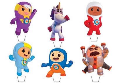Go Jetters Theme Edible Wafer Cup Cake Toppers Standing or Disc | eBay