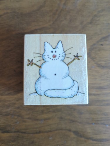 All Night Media | Snowman Snow Cat | Wood Mount | Rubber Stamp 1993 | eBay