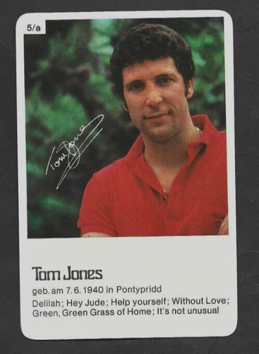 Large 1960's German TOM JONES Rock/Pop/Music Card | eBay
