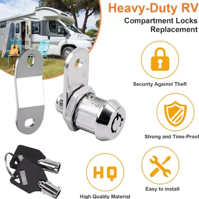 Truck Tool Box Locks, 2-Pack 5/8" Cylinder Key Alike Cam Lock ...