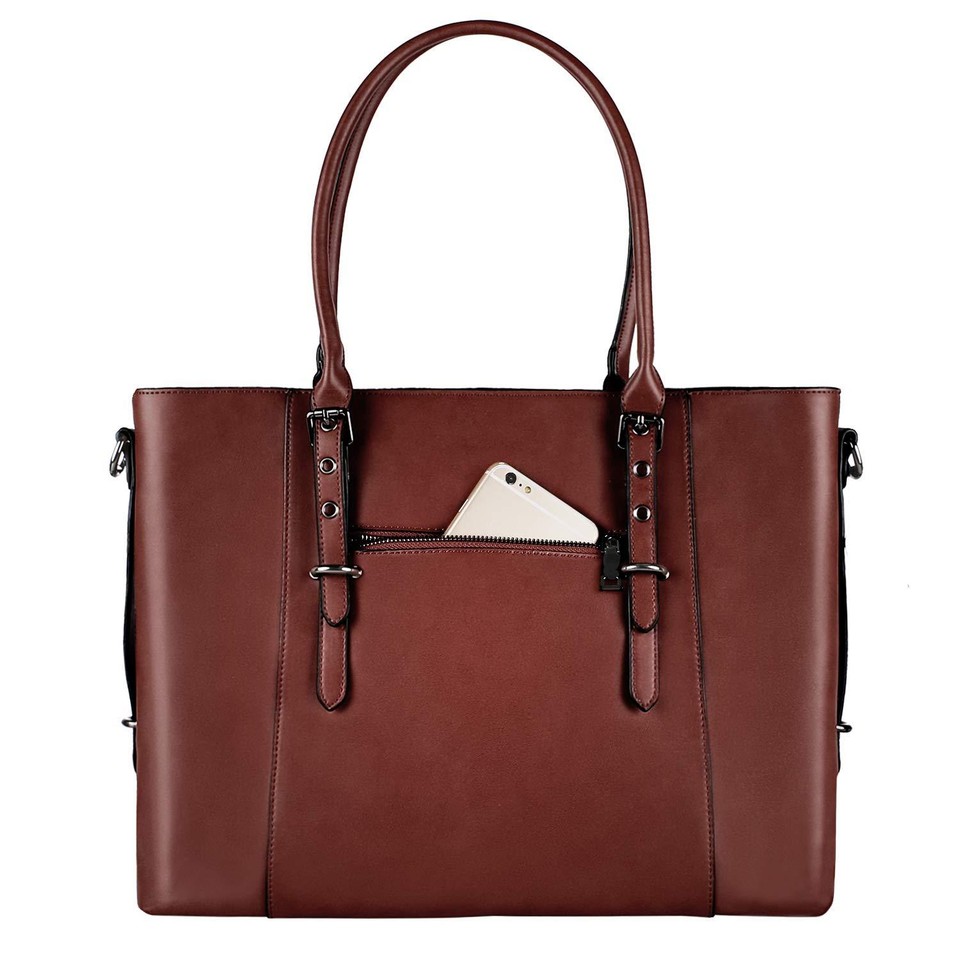 PU Leather Laptop Tote Bag 13.3 15 16 17 17.3 inch for Women Messenger ...