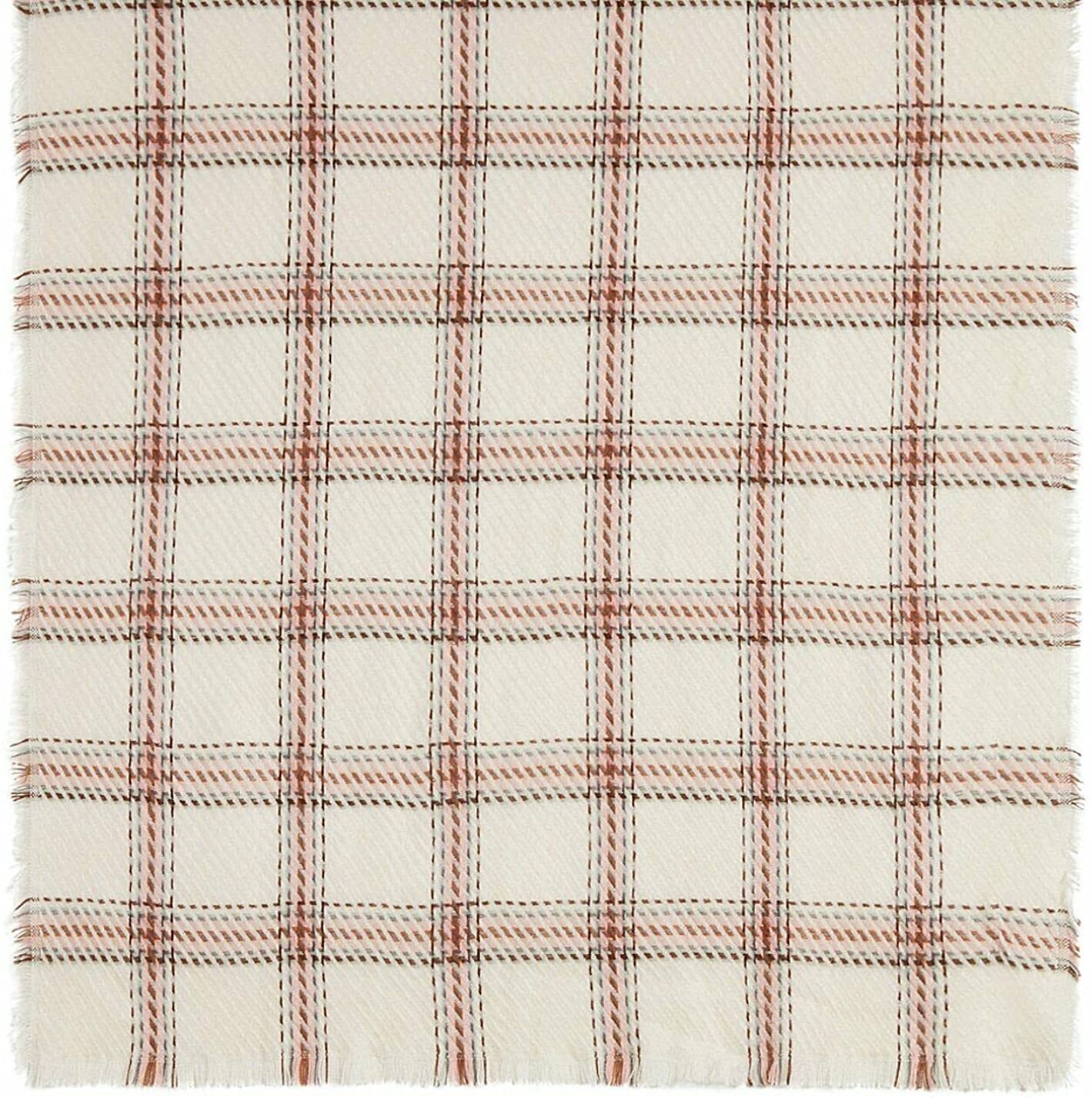 Cejon Plaid Blanket Wrap Scarf Women's One Size Ivory Large Woven Shawl ...