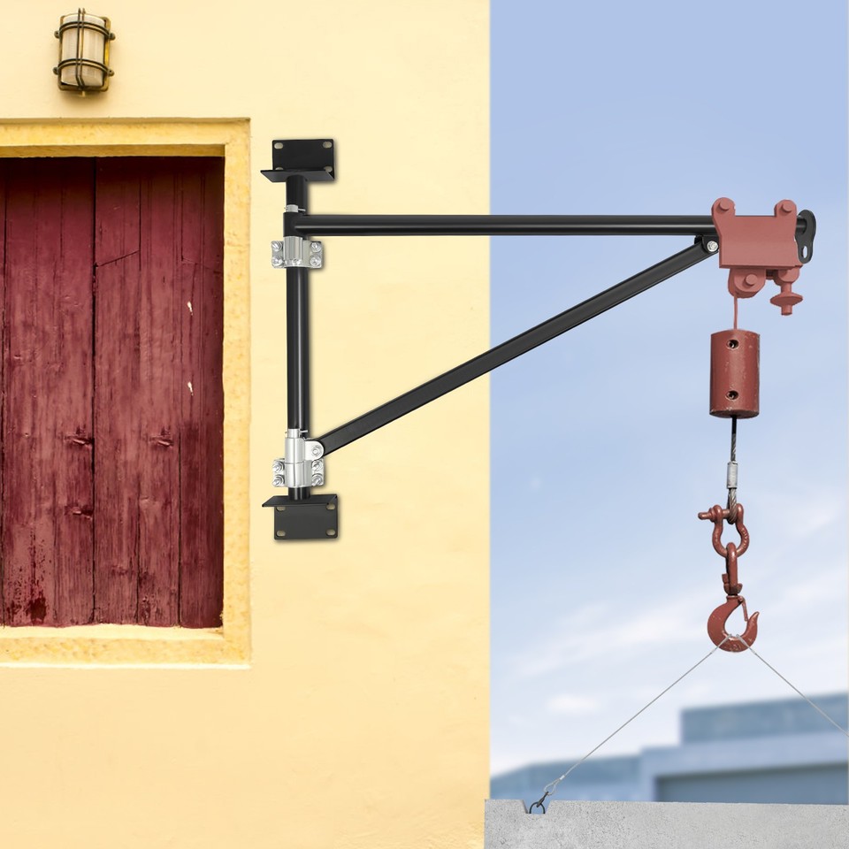 Alloy Steel Swing Arm Hoist, 4x3.15ft Black Industrial Lifting Pole For ...