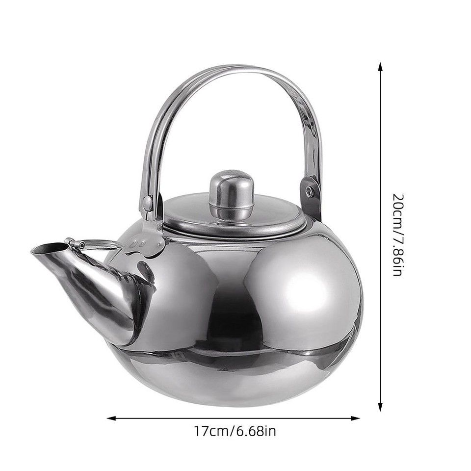 Stainless Steel Tea Kettle Water Boiler Metal Tea Pot with Strainer ...
