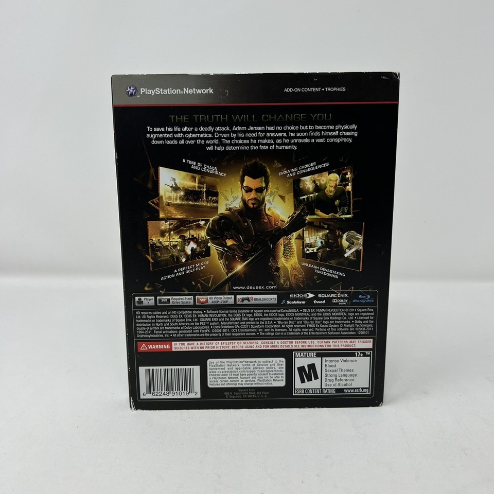 Deus Ex: Human Revolution Sony PlayStation 3 PS3 Game With Manual ...