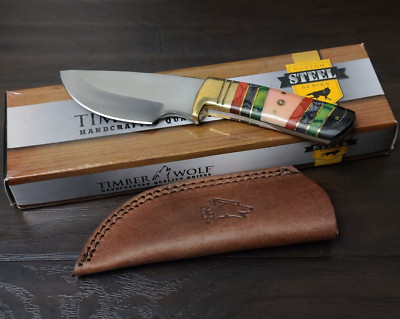 Timber Wolf Emerald Isle Fixed Blade 4 3/4” Knife With Sheath - TW1035 ...