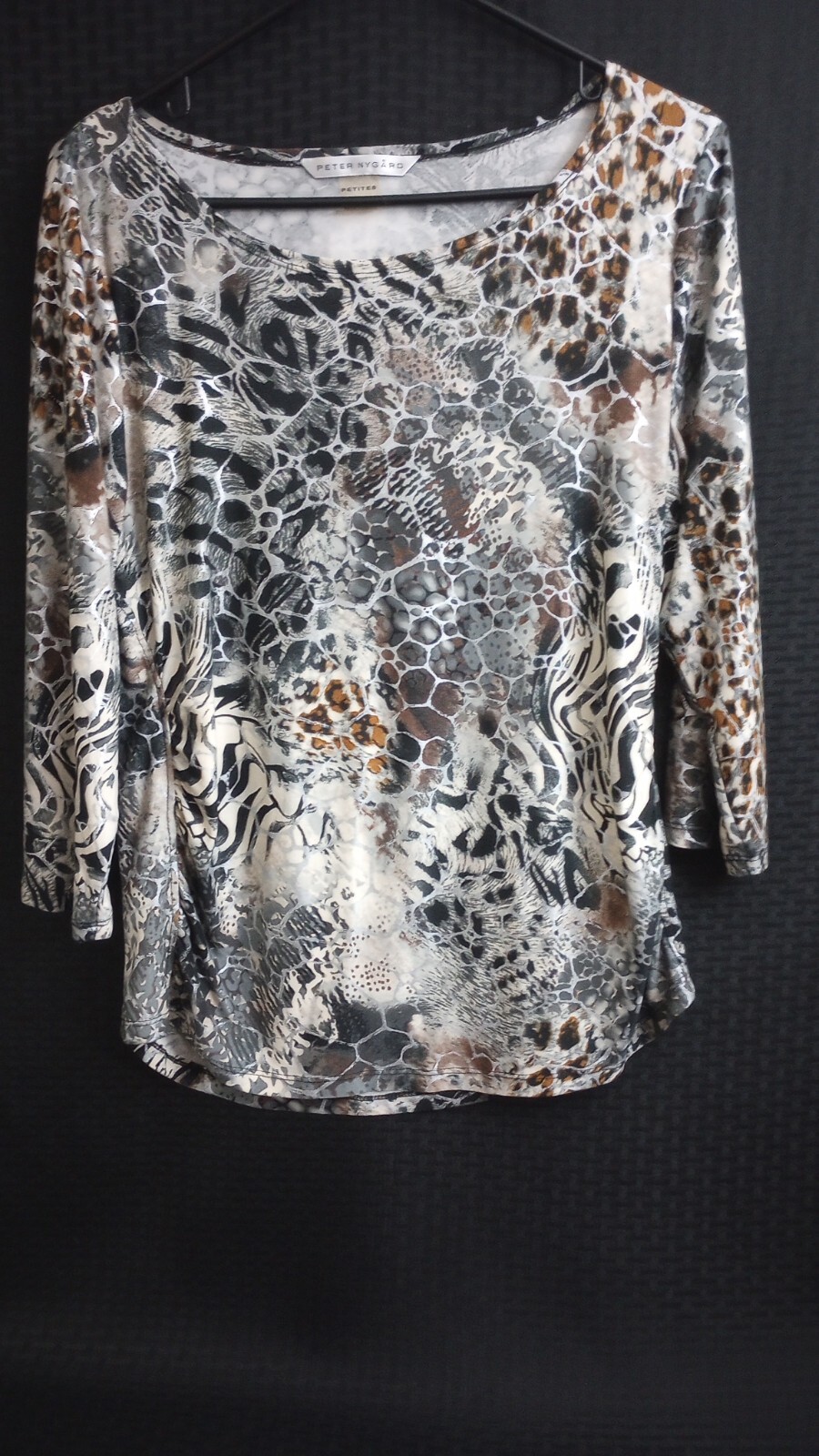 Peter Nygard Collection Womens Top Size PL Metallic Animal Print | eBay