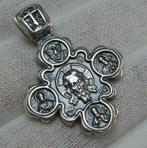 925 Sterling Silver Cross Pendant Jesus Mother Mary Saints Icons Holy ...