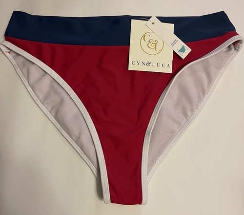 NWT Cyn&Luca Swimwear Red Blue Tilly Bikini Swimsuit Bottoms XL ...