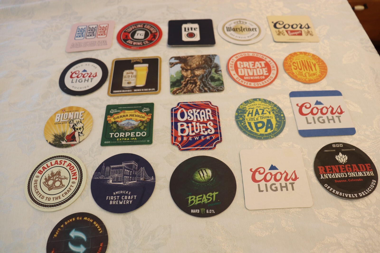 Lot of 21 Assorted Beer Beverage Bar Coasters Craft Various Breweries ...