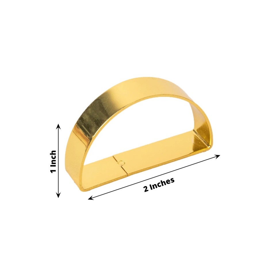 4 Gold 2" Semicircle D-Shaped NAPKIN RINGS Party Events Tableware ...