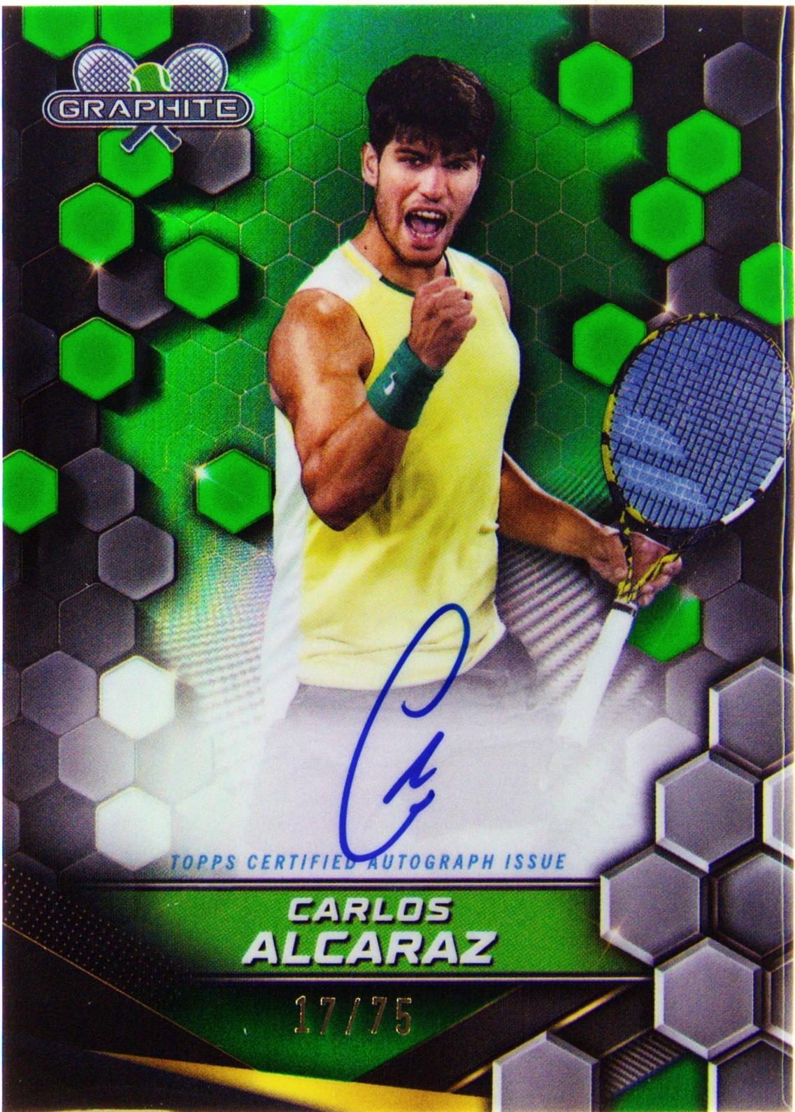 2024 Topps Graphite - Signatures Carlos Alcaraz #GS-CAZ Green Refractor ...