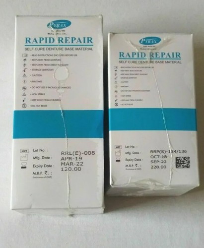 Dental Rapid Repair Self Cure Liquid 100ml & Powder 100gm (Pink) Fresh ...