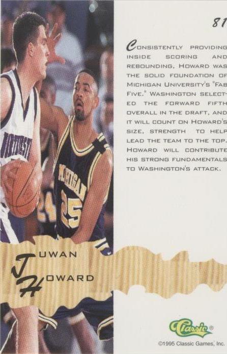 1995 Classic Assets - Juwan Howard #81 for sale | eBay