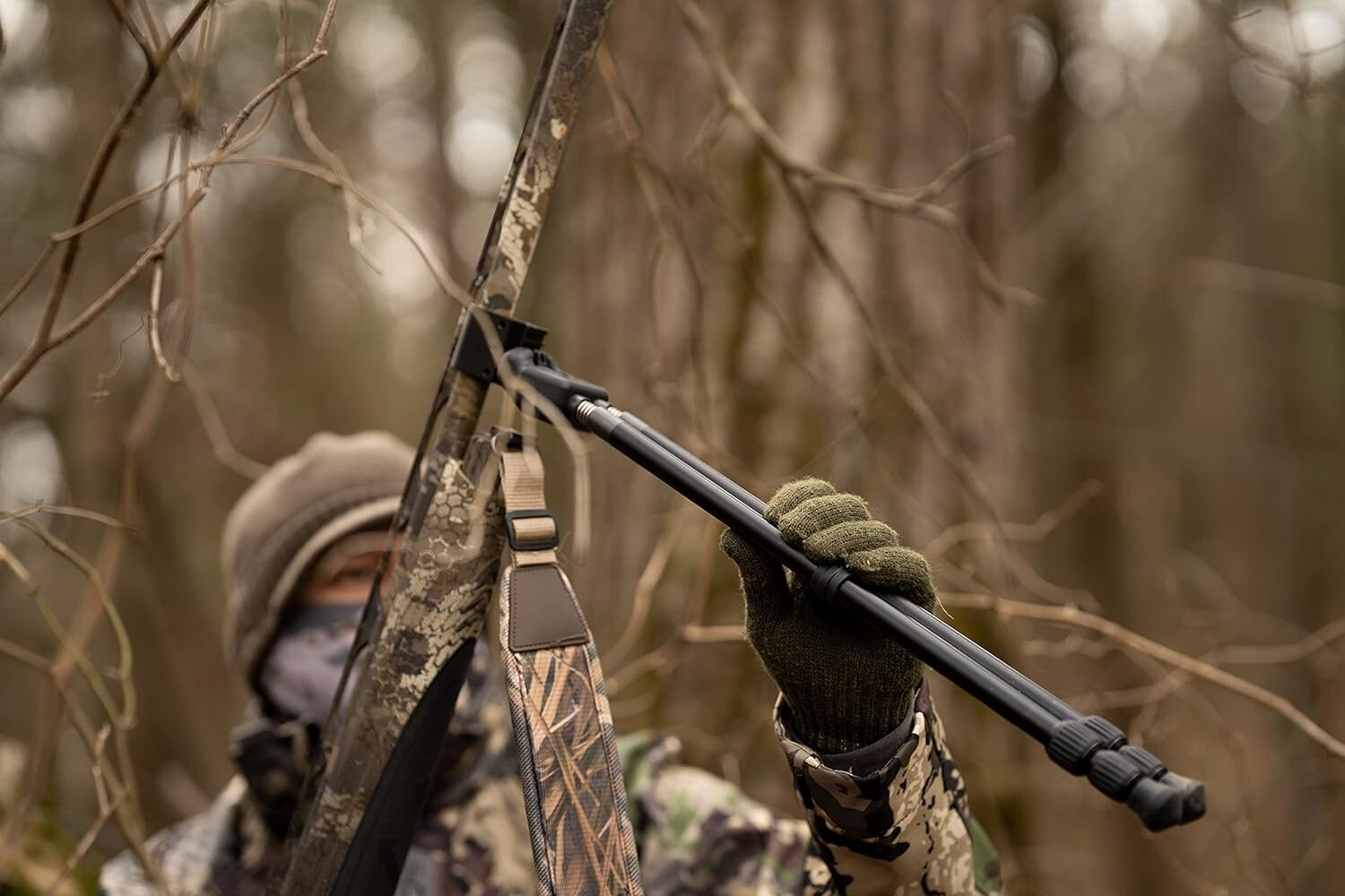 Lightweight Bipod Shooting Rest Stick for Rifle Crossbow Shotgun ...