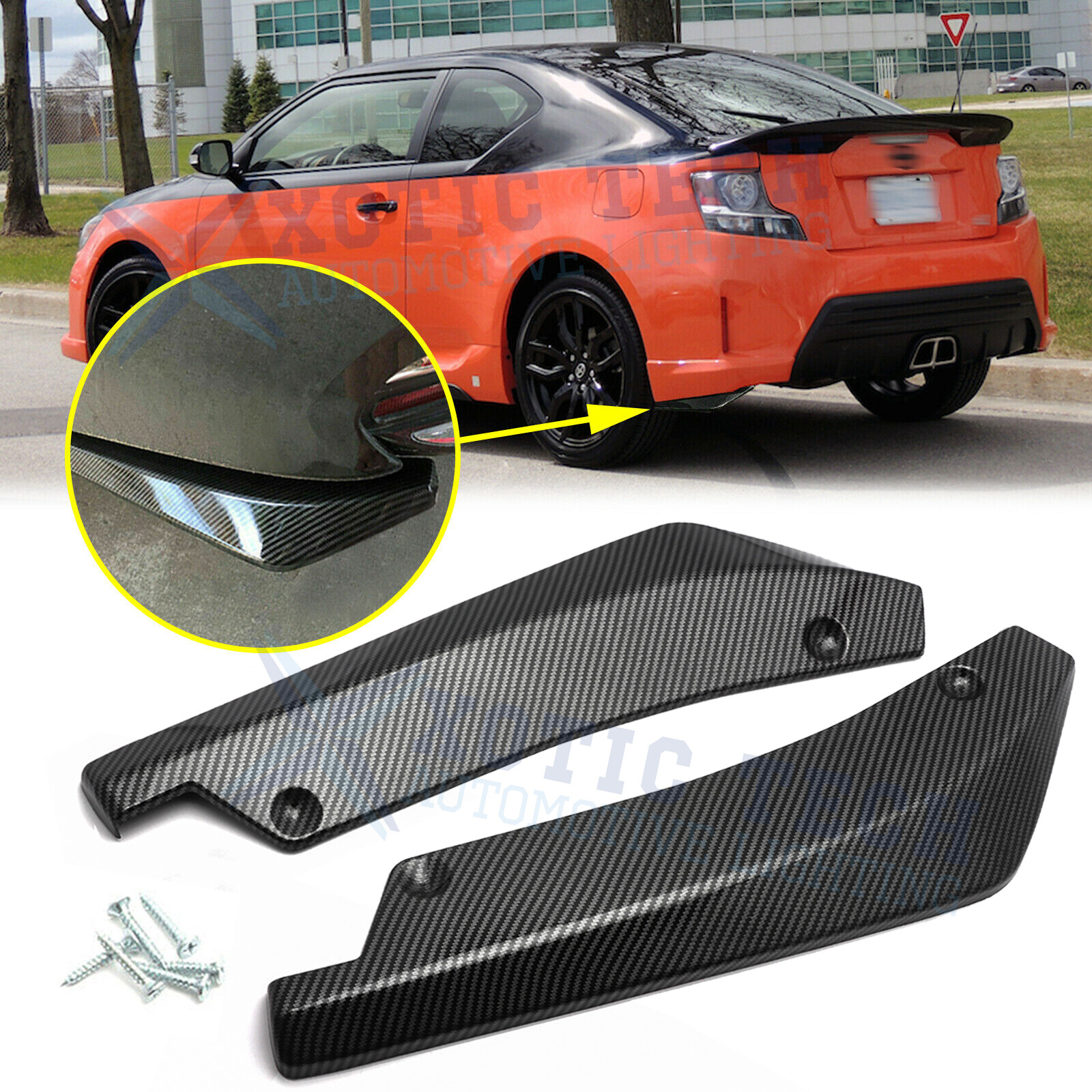 For Scion tC xB FR-S Rear Bumper Splitter Diffuser Canard Carbon Fiber ...