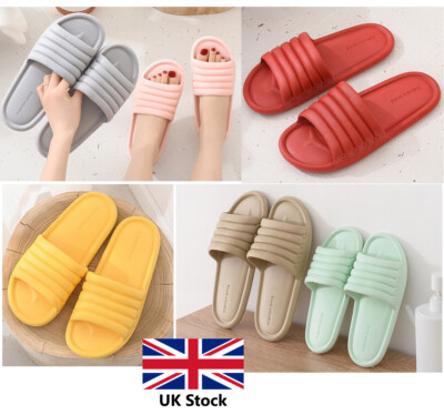 Unisex Women Soft Slippers Beach Pool Slip On Shower Sandals Flip Flops ...