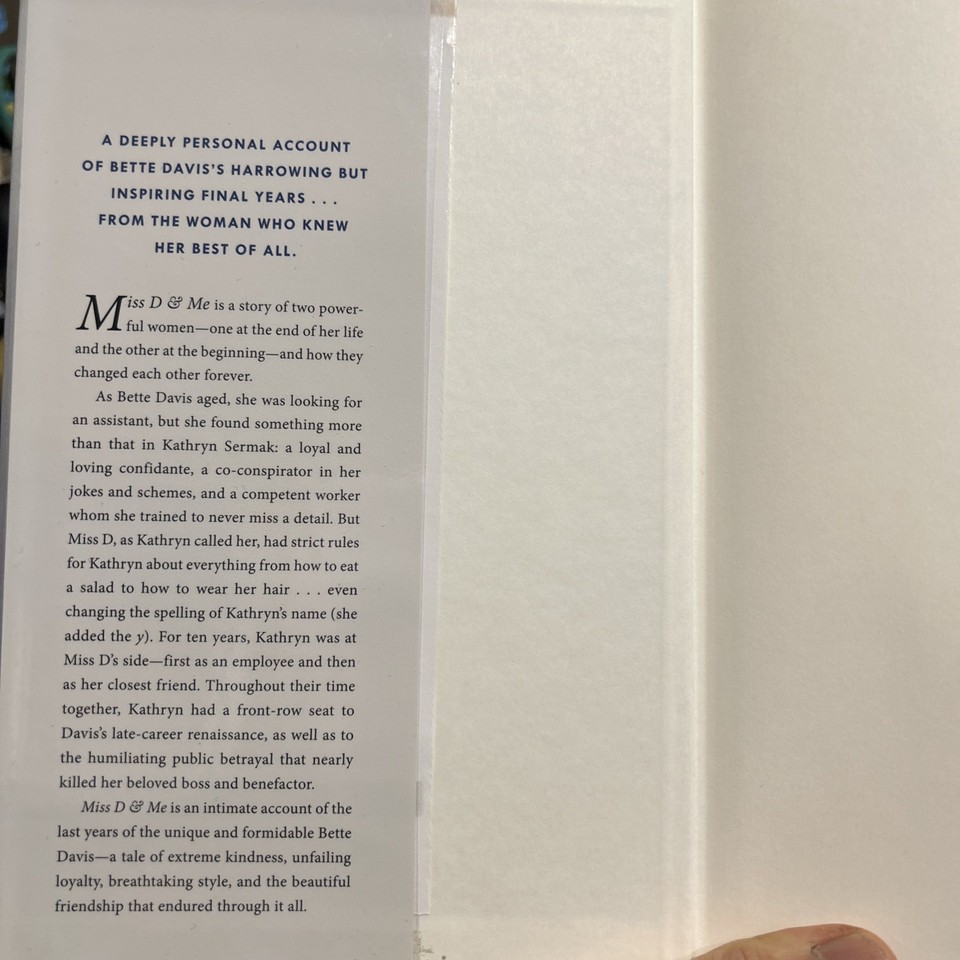 Miss d and Me : Life with the Invincible Bette Davis by Kathryn Sermak ...