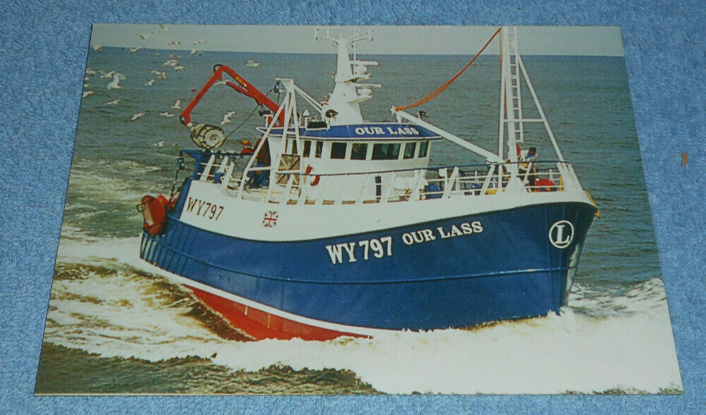 Vintage English Fishing Boat Photo Whitby Trawler Vessel WY797 "Our ...