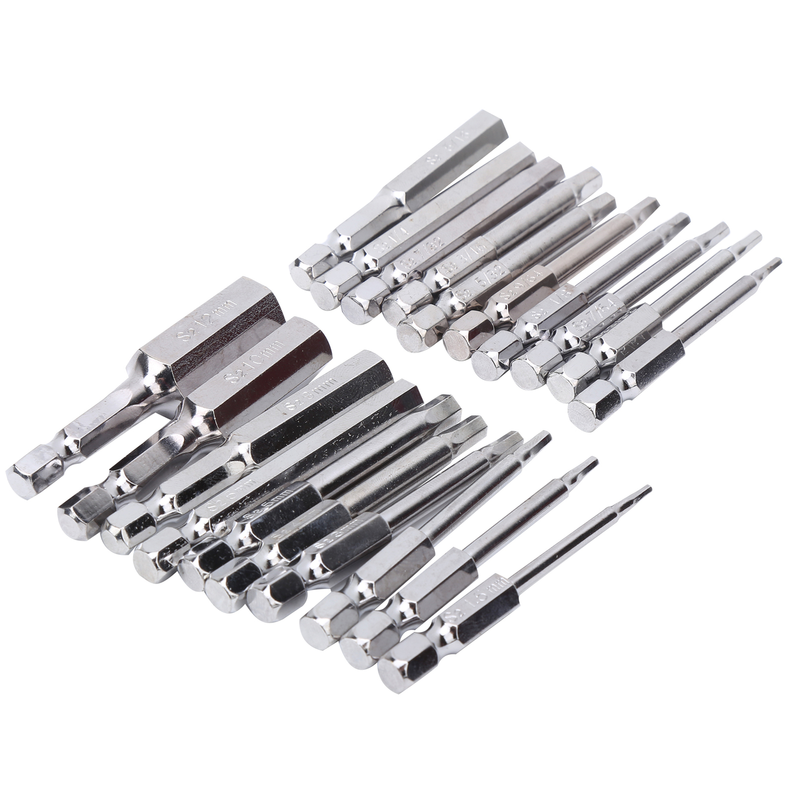 20Pcs Screwdriver Bit Hex Spinner Head Chrome Vanadium Steel 60mm ...
