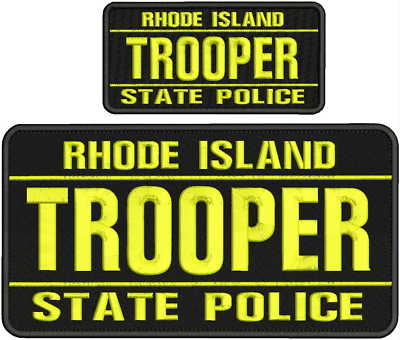 RHODE ISLAND TROOPER STATE POLICE EMB PATCH 6X11&3X6 HOOK ON BACK BLK ...